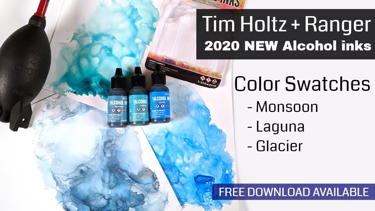 Brand New 2020 Release Ranger Alcohol Ink Swatches - Tim Holtz - YouTube