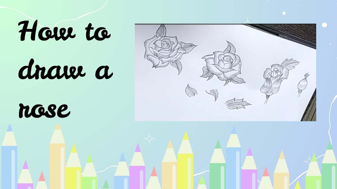 How to draw a bunch of beautiful roses Easy Pencil drawing Anyone can ...