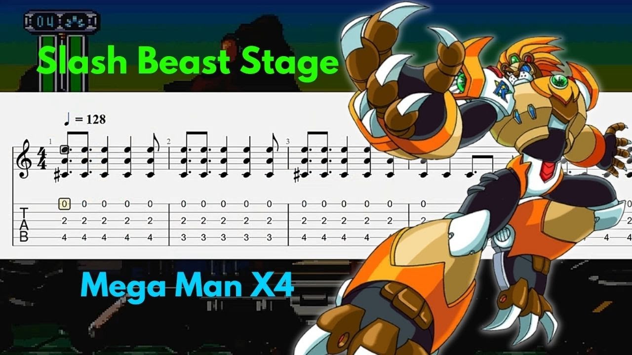 Mega Man X4 - Slash Beast Stage | Acoustic Guitar Tab - YouTube