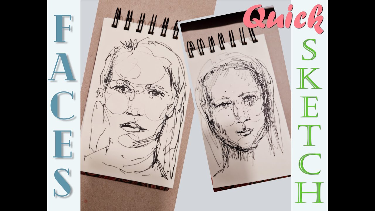 Quick Pen Sketch of Faces - How to Draw Faces - YouTube