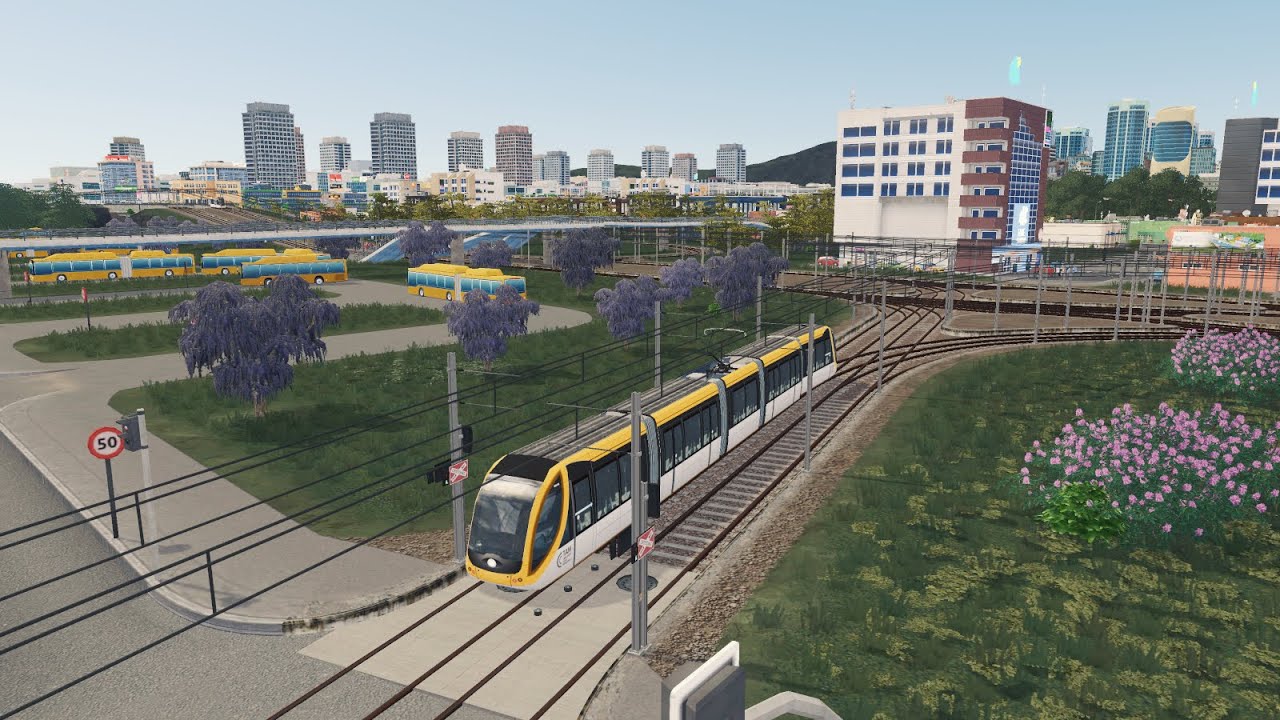 Cities Skylines | Tram ride | Seedcity | line 3 - YouTube