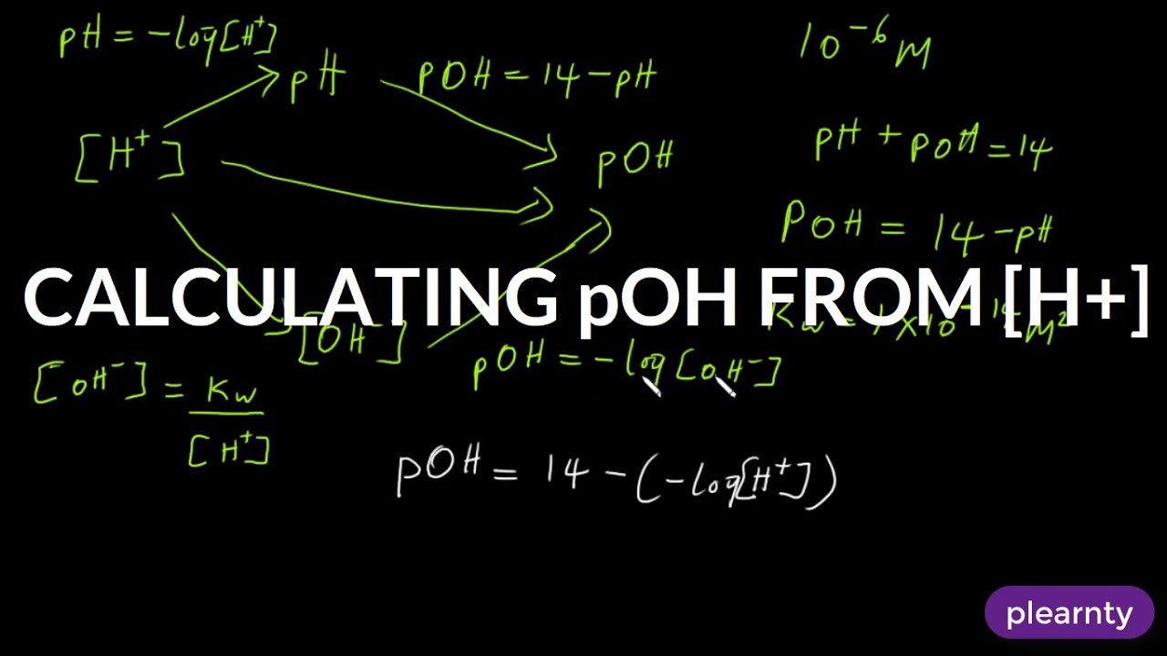 CALCULATING pOH FROM [H+] | pH CALCULATION | BIOCHEMISTRY | PLEARNTY ...