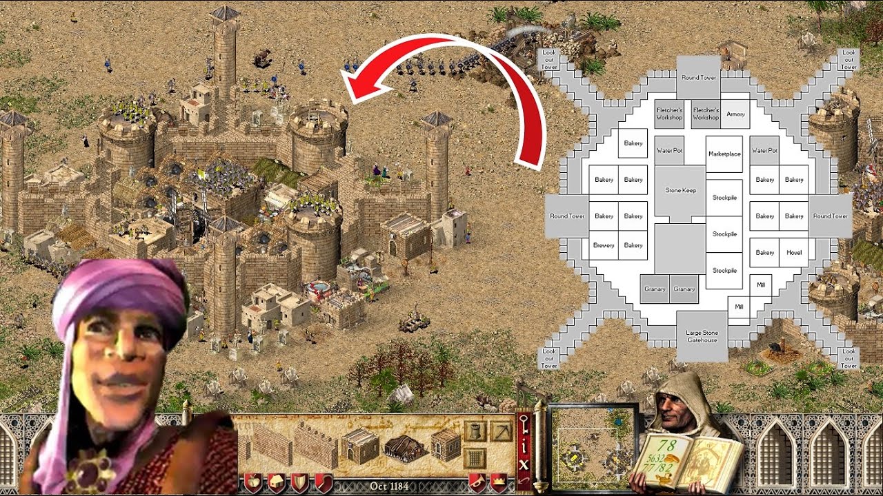 How to build Emir's octagon castle 🔷🏰 in Stronghold Crusader - YouTube