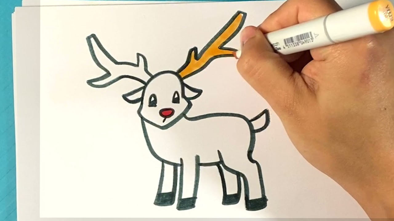 EASY How to Draw RUDOLF the REINDEER - Christmas Drawings - YouTube
