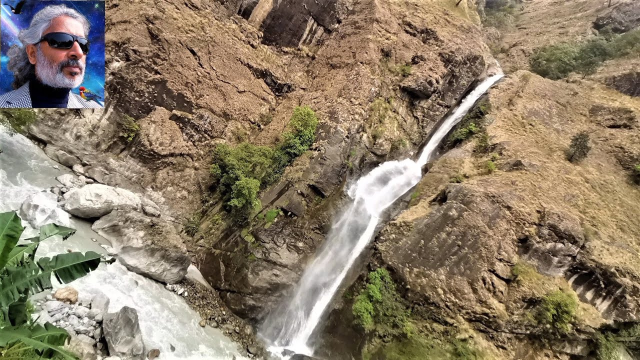 A waterfall of Manang | Beautiful view in mountains | All-Nepal ...