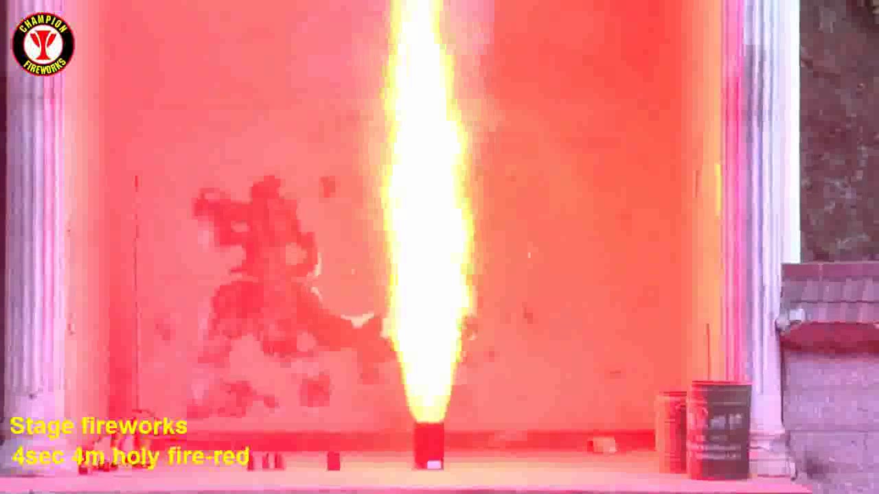 4sec 4m red fire stage fireworks - YouTube