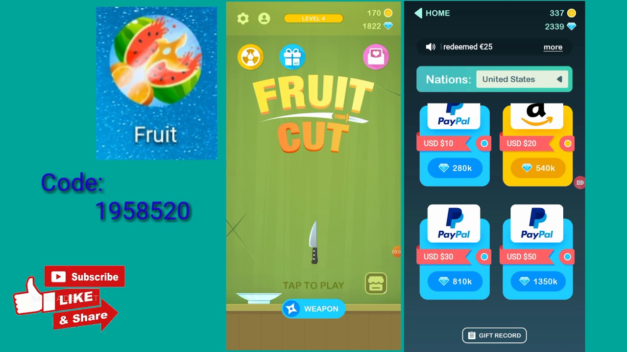 How to earn money online with Fruit to 5$- 50$|Free PayPal Money - YouTube