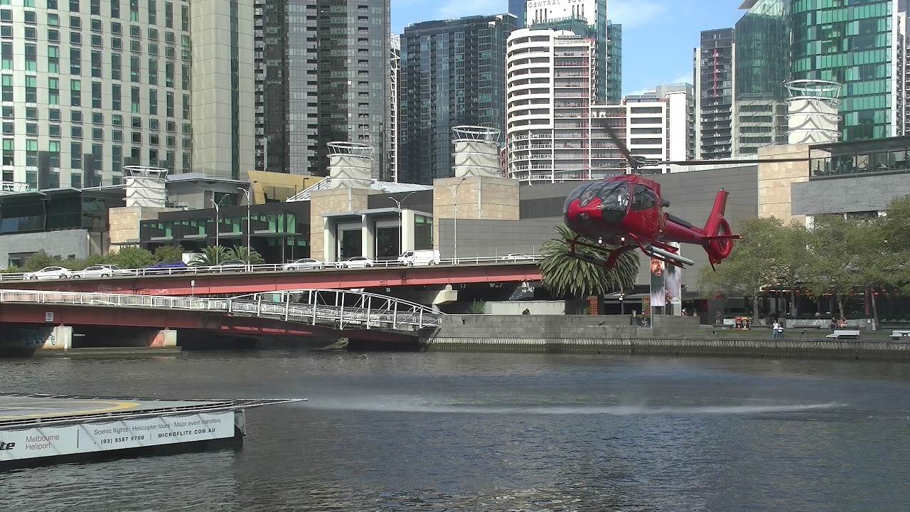 LH Helicopter landing Melbourne Heliport - YouTube