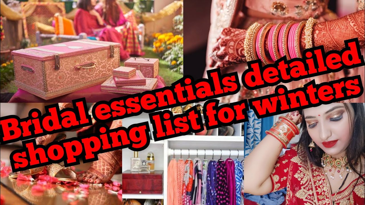 bridal essentials shopping list for winters | bridal shopping list for ...