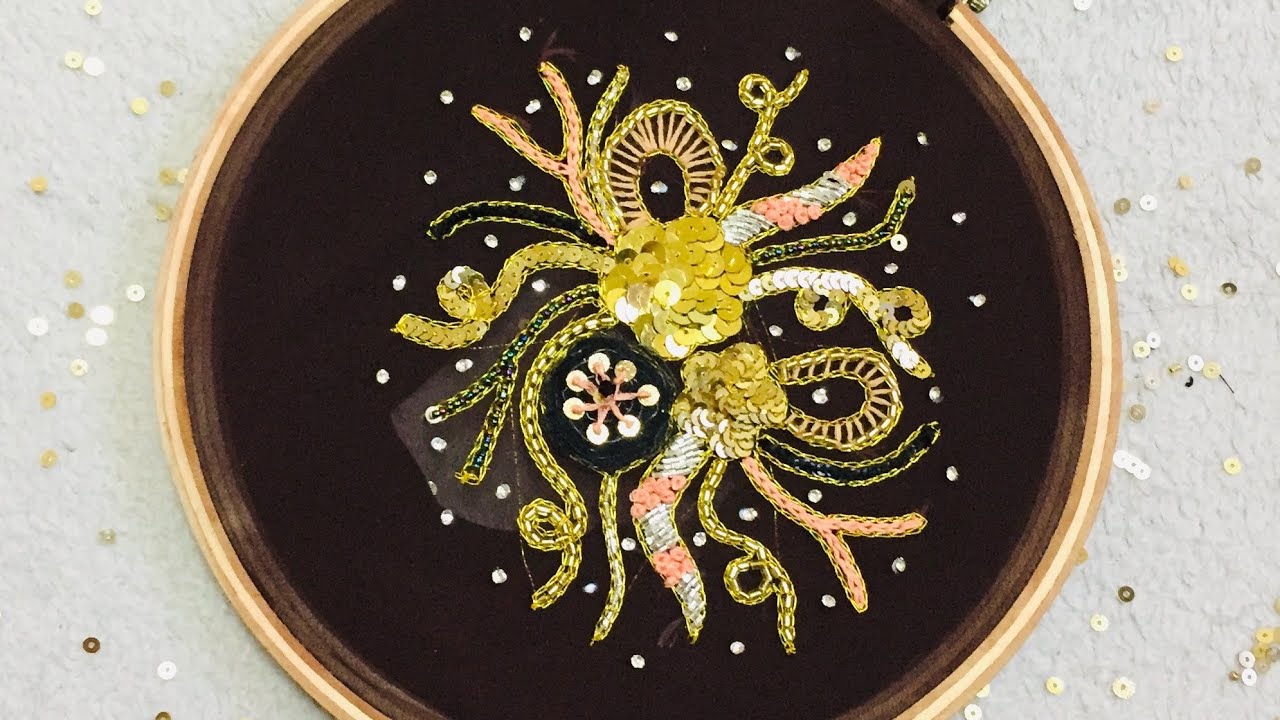 Simple way of ari embroidery work #ariembroidery #hand #beadwork # ...