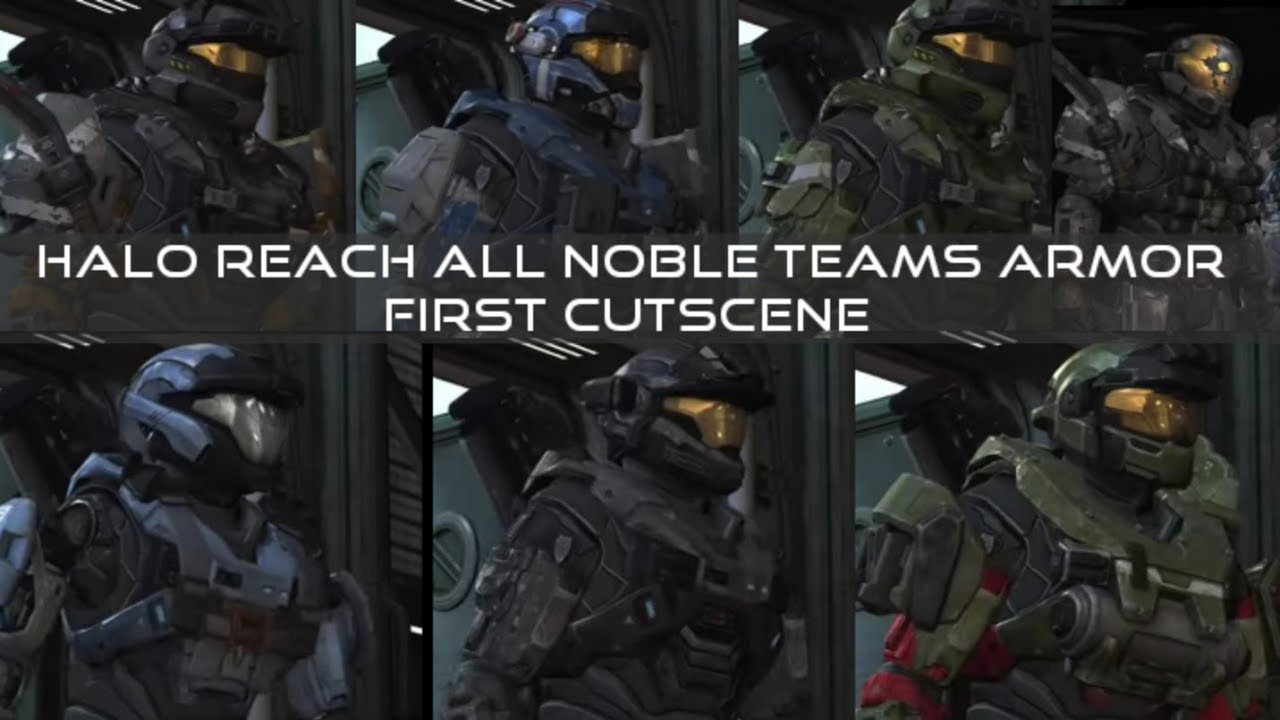 halo reach all members of noble team's armor in the first cutscene plus ...