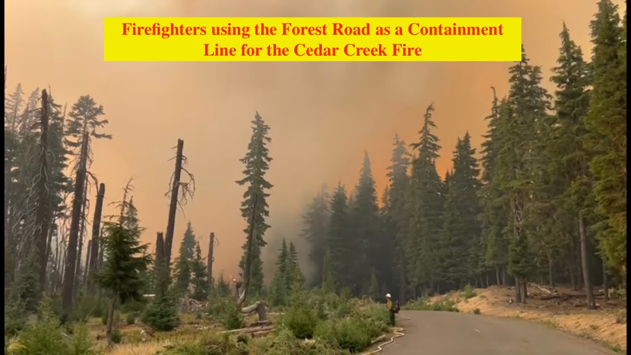 Holding the Cedar Creek Fire along a Road - YouTube
