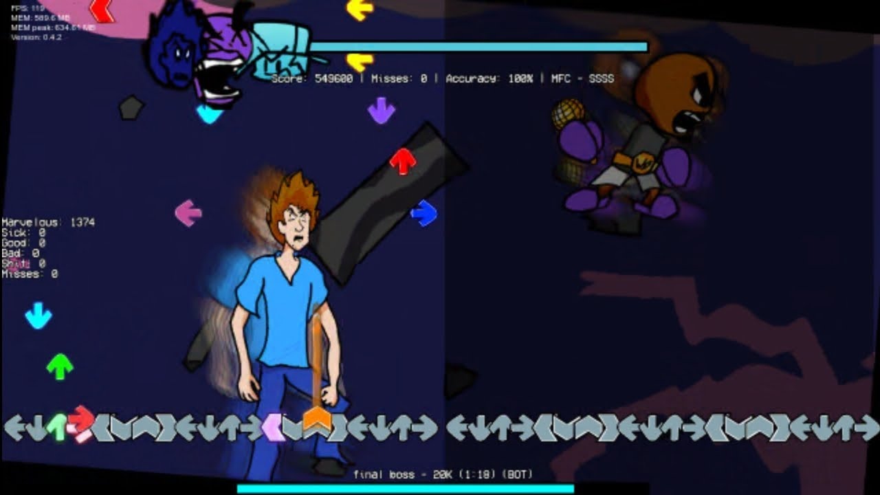 Final boss 20k Chart demonstration + no ghost tapping clear Deligun ...