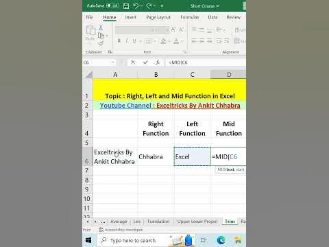 Right, Left and Mid Function in Excel - YouTube