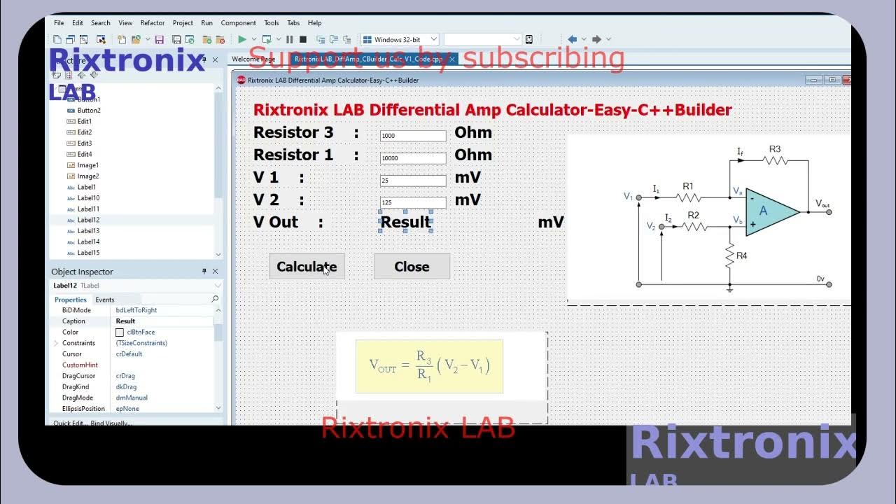 Design Differential Op Amp Calculator CPlus Builder Ep11 - YouTube