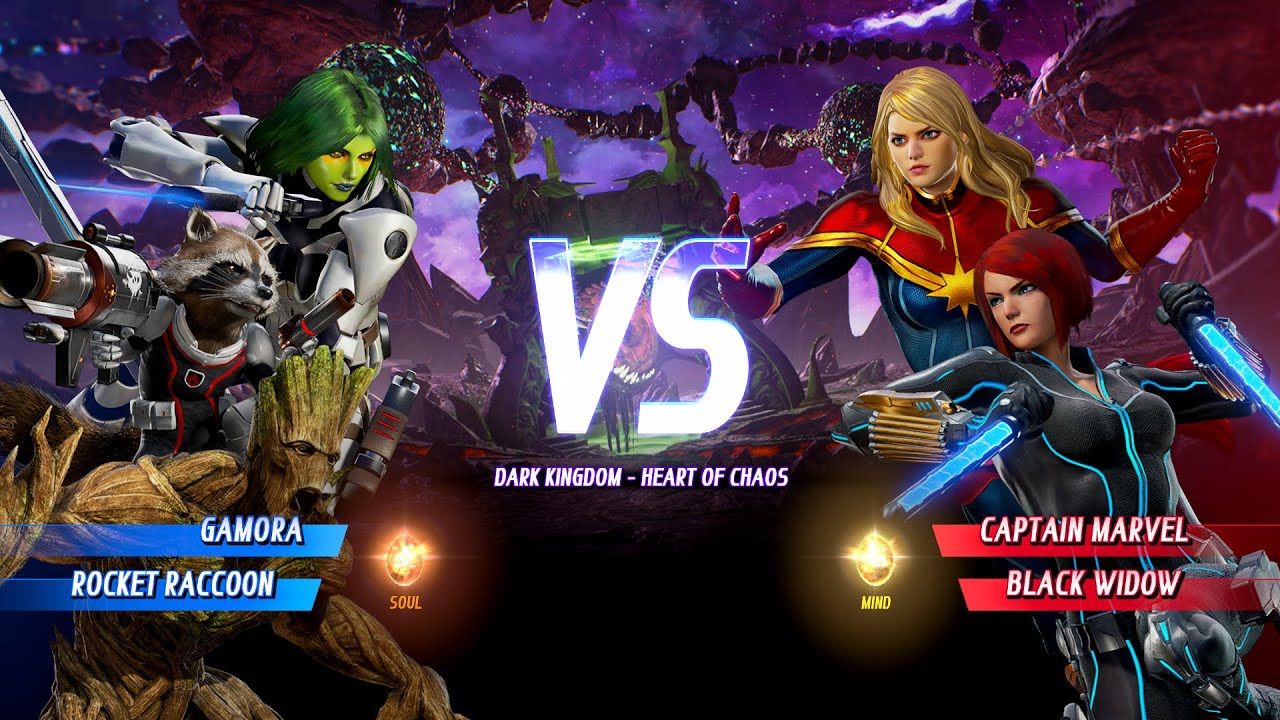 Marvel vs Capcom Infinite - Gamora Rocket VS Captain Marvel Black Widow ...