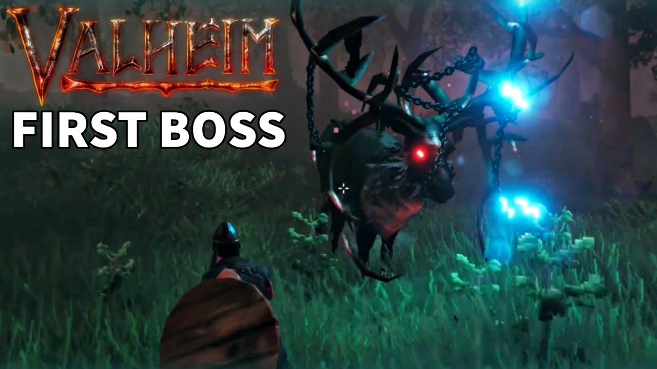 Defeating the First Boss Eikthyr the Stag in Valheim - YouTube