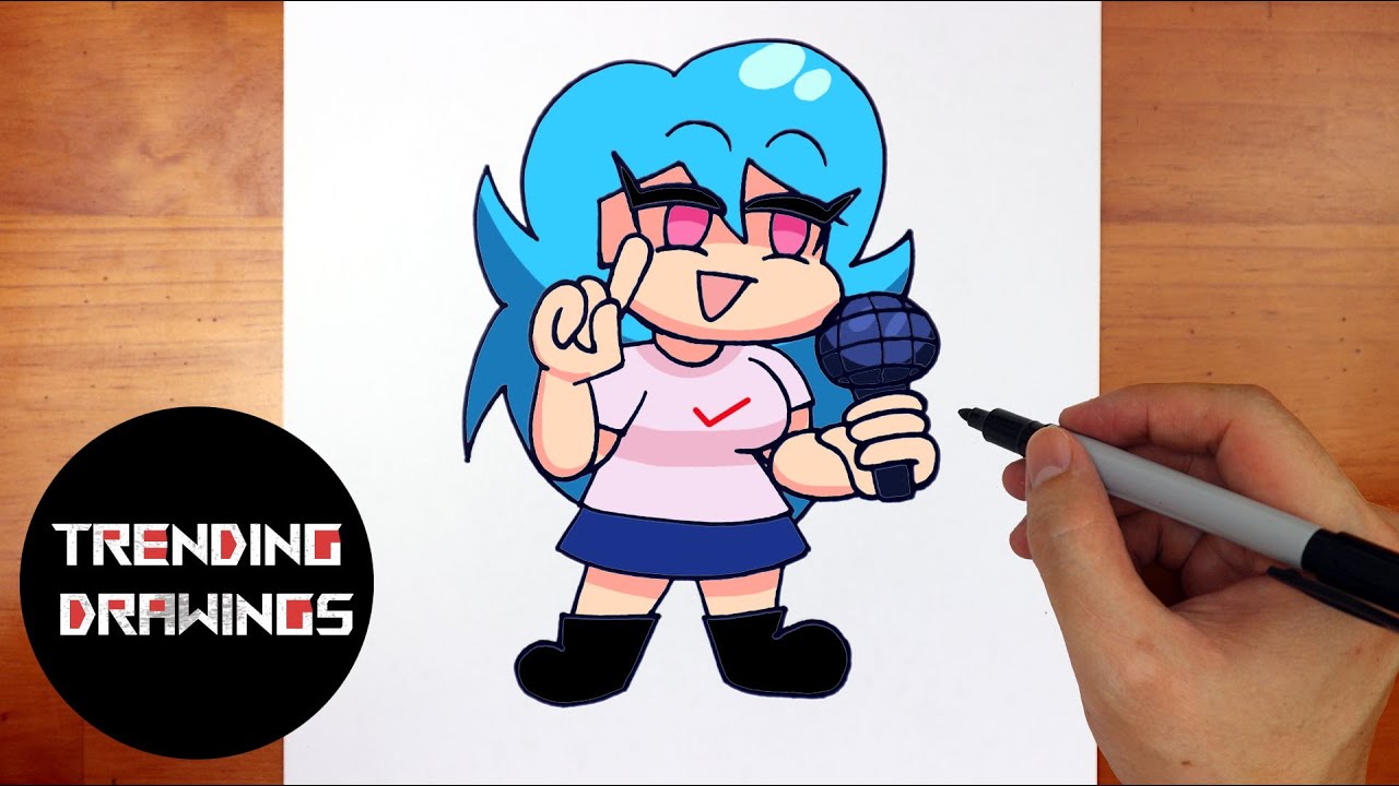 How To Draw FNF MOD Character - Sky Easy Step by Step - YouTube