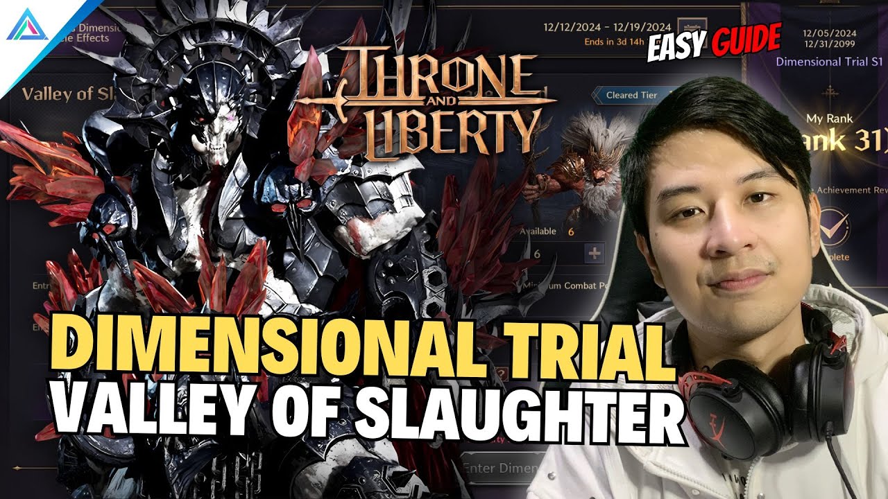 GUIDE SINGKAT VALLEY OF SLAUGHTER DIMENSIONAL TRIAL (TIER 5 KEATAS) - Throne And Liberty - YouTube