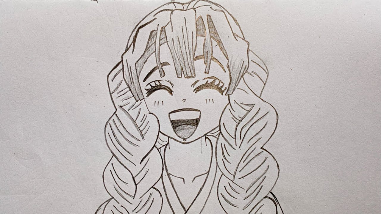 How to make Drawing ( Love Hashira ) Mitsuri kanroji Drawing from Demon ...