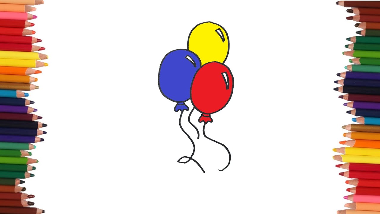 como dibujar globos de cumpleaños | Dibujos faciles - YouTube