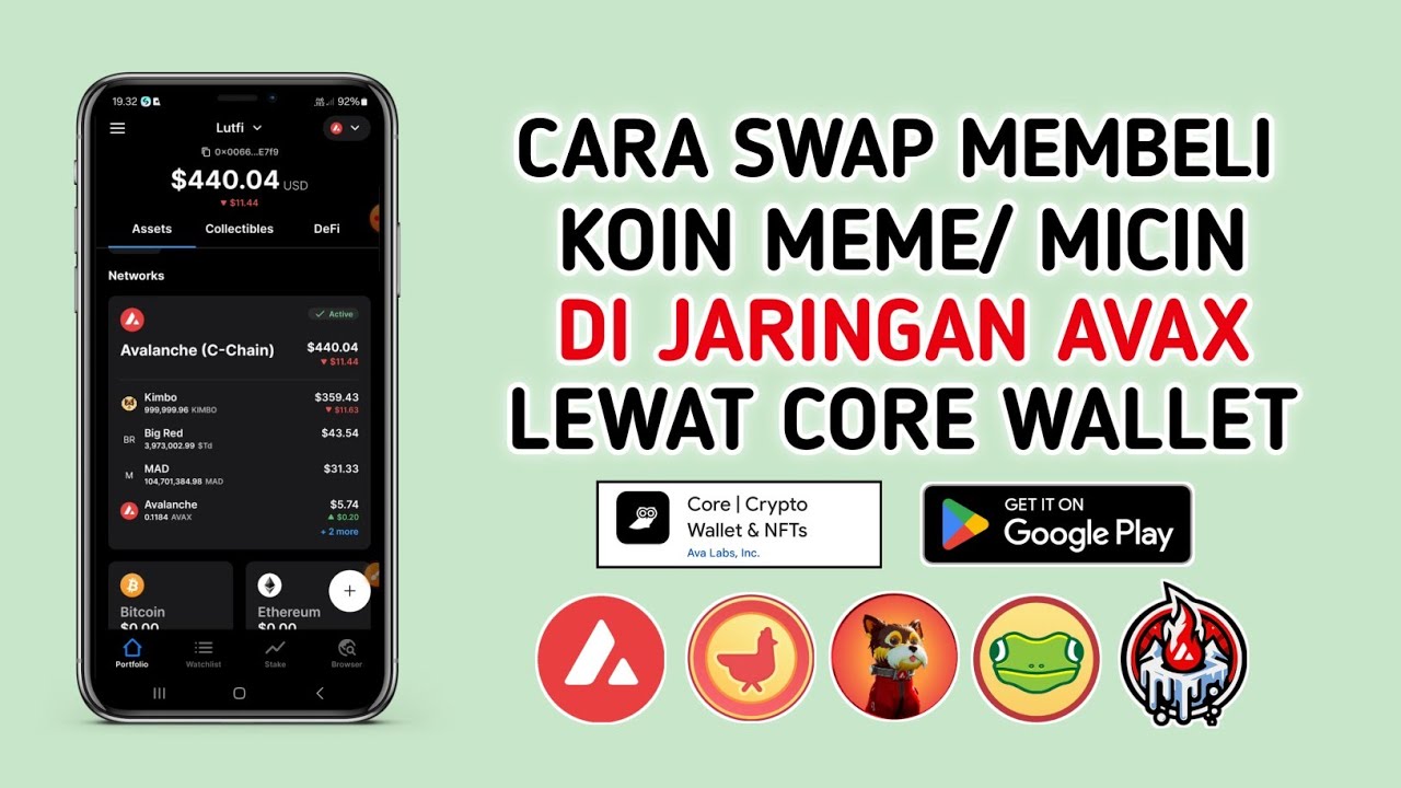 CARA MEMBELI KOIN MICIN DI JARINGAN AVALANCHE AVAX LEWAT CORE WALLET ...