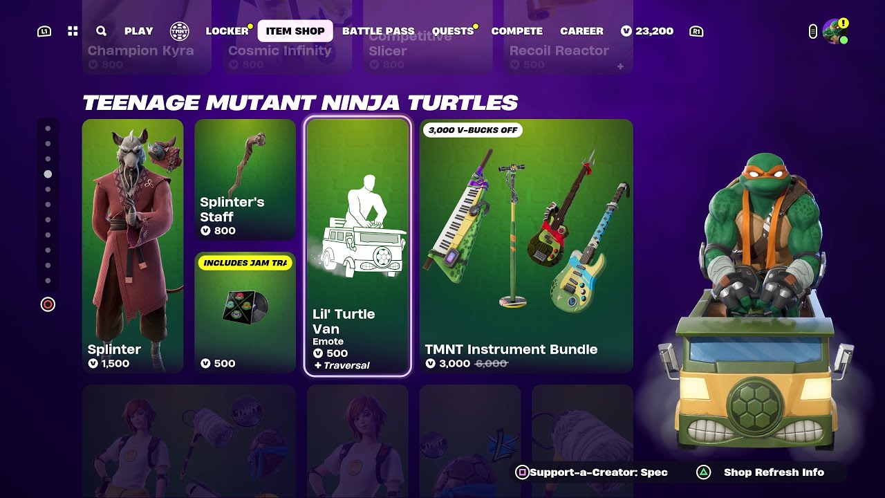NEW Lil Turtle Van Emote! Fortnite Item Shop - YouTube