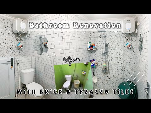 Bathroom Makeover | Renovasi Kamar Mandi Mungil | with terazzo & brick tiles ✨