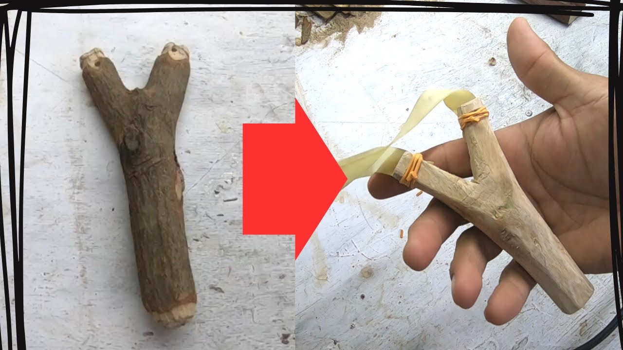DIY Slingshot - How to Make a POWERFUL Wooden Slingshot - YouTube
