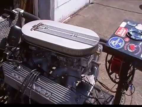 Ford 427 FE Side Oiler Dual Quad Tunnel Port Running - YouTube