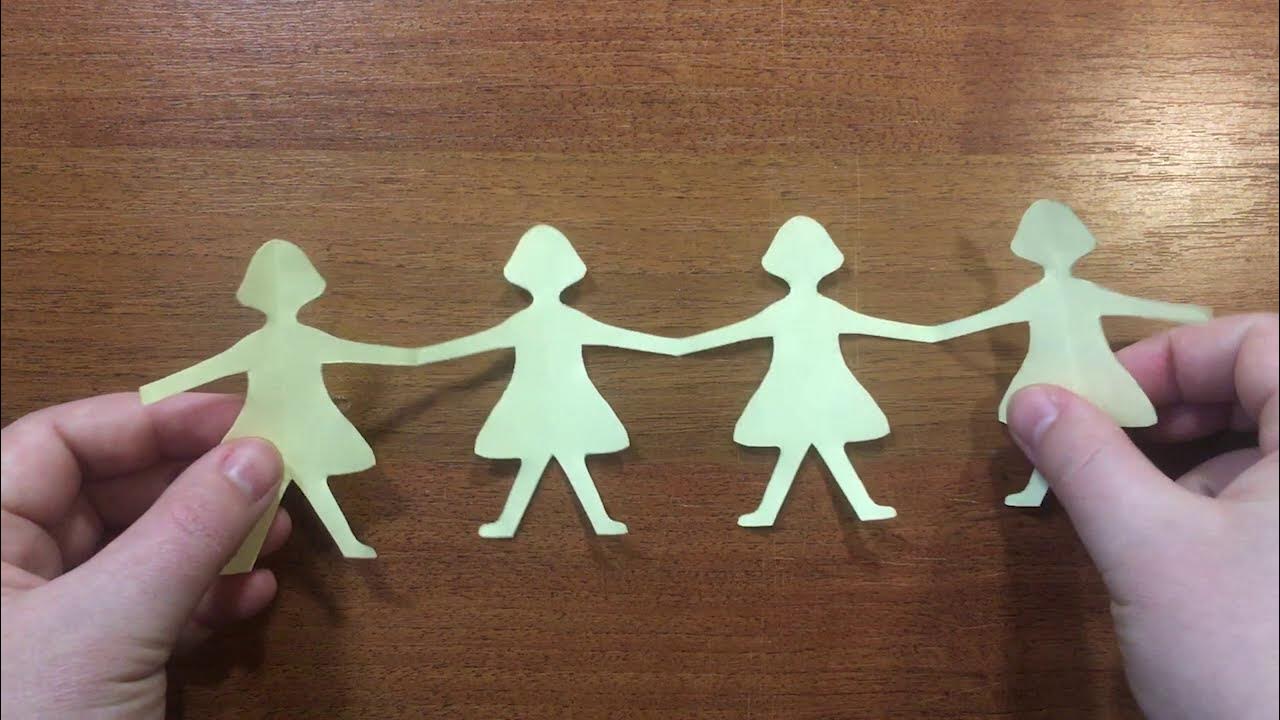 How to Make Paper Doll Chains | Paper Crafts - YouTube