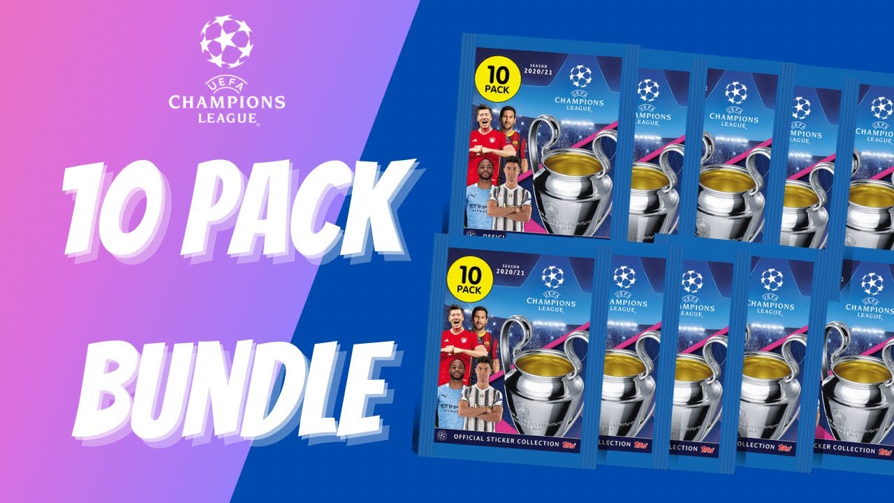 10 Pack Bundle, Topps Champions League Sticker Album 2020/21 - YouTube