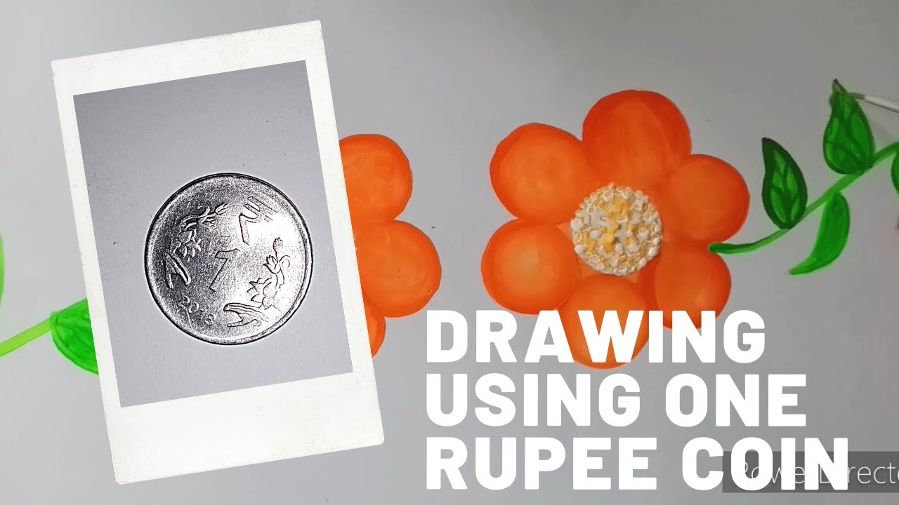 Painting Using One Rupee Coin/Drawing/Easy/Aesthetic_masondry/ - YouTube