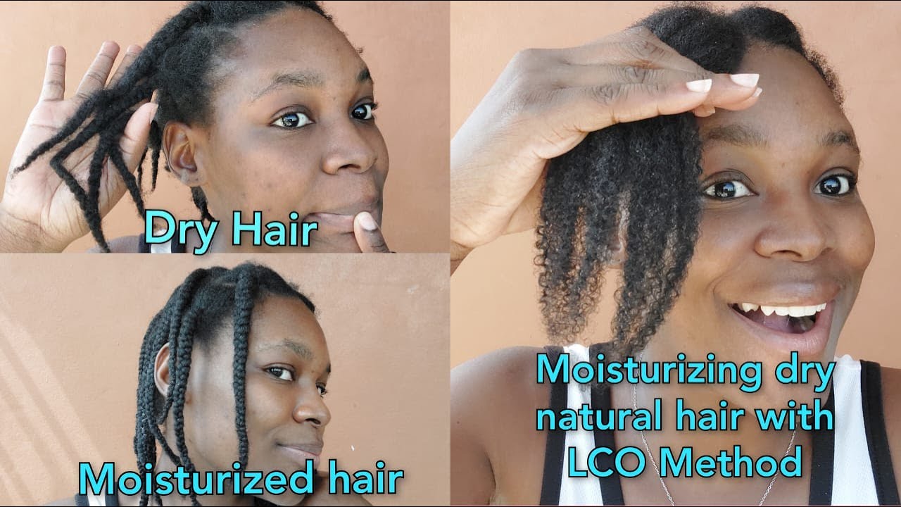 Moisturizing my dry natural hair using the LCO Method | Low porosity 4c ...
