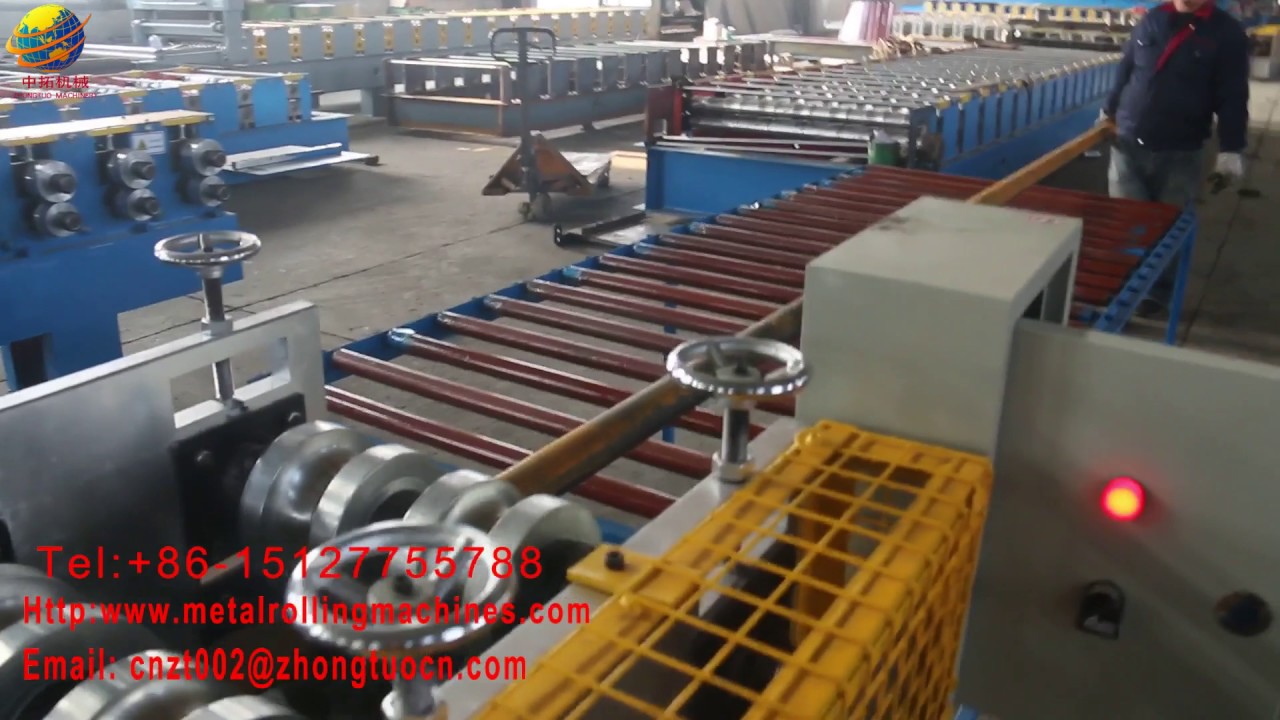 Stair railing roll forming machine - YouTube