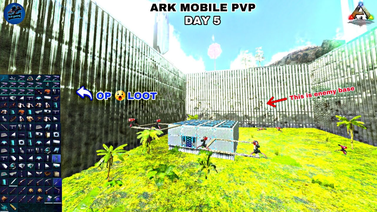 ARK MOBILE PVP / RAID ON BASE / OP LOOT AND OP blueprint - YouTube