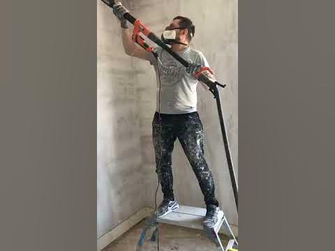 Заглаждане на шпакловка с машина - YouTube