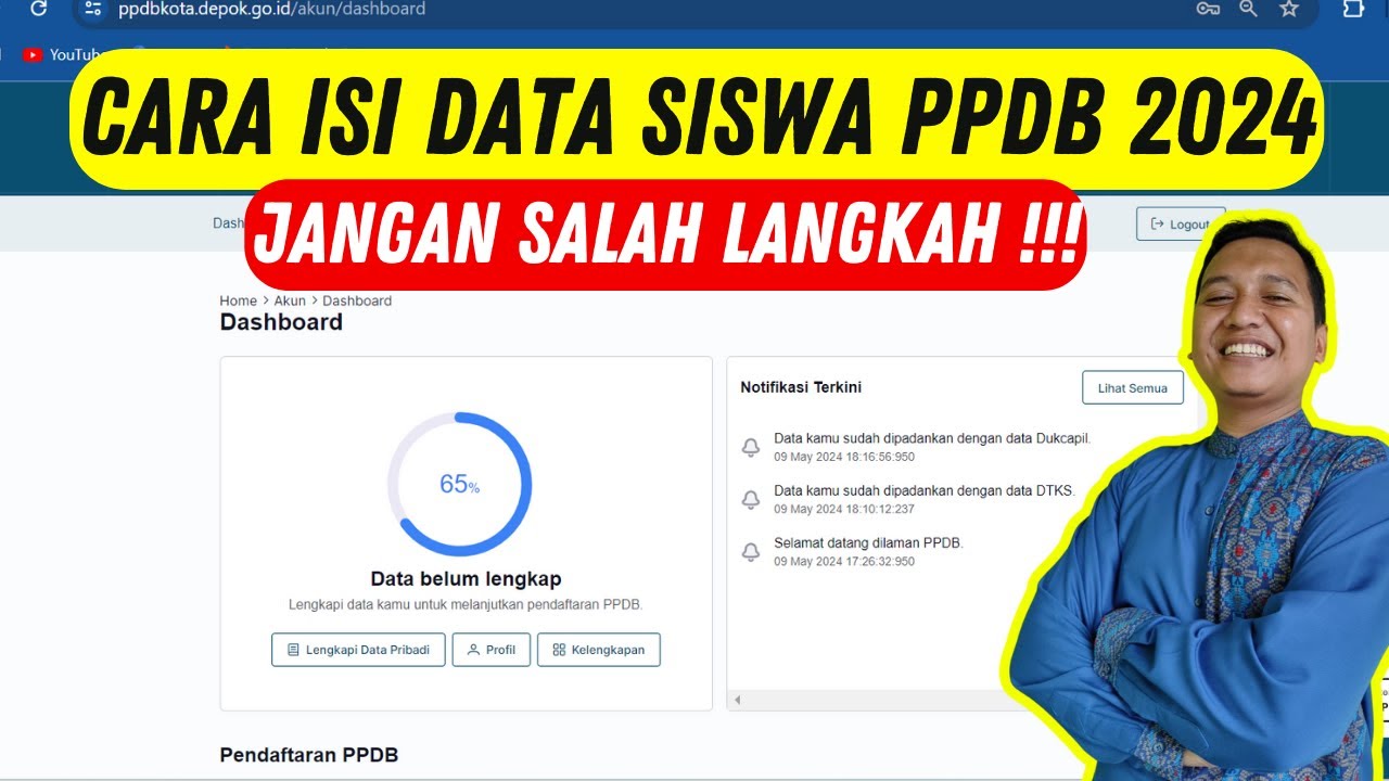 CARA ISI DATA DI WEB PPDB 2024 - YouTube