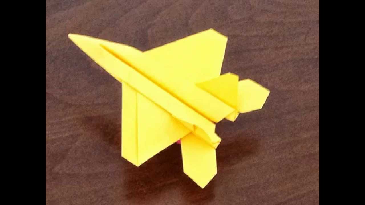 origami f 22 raptor plane - YouTube