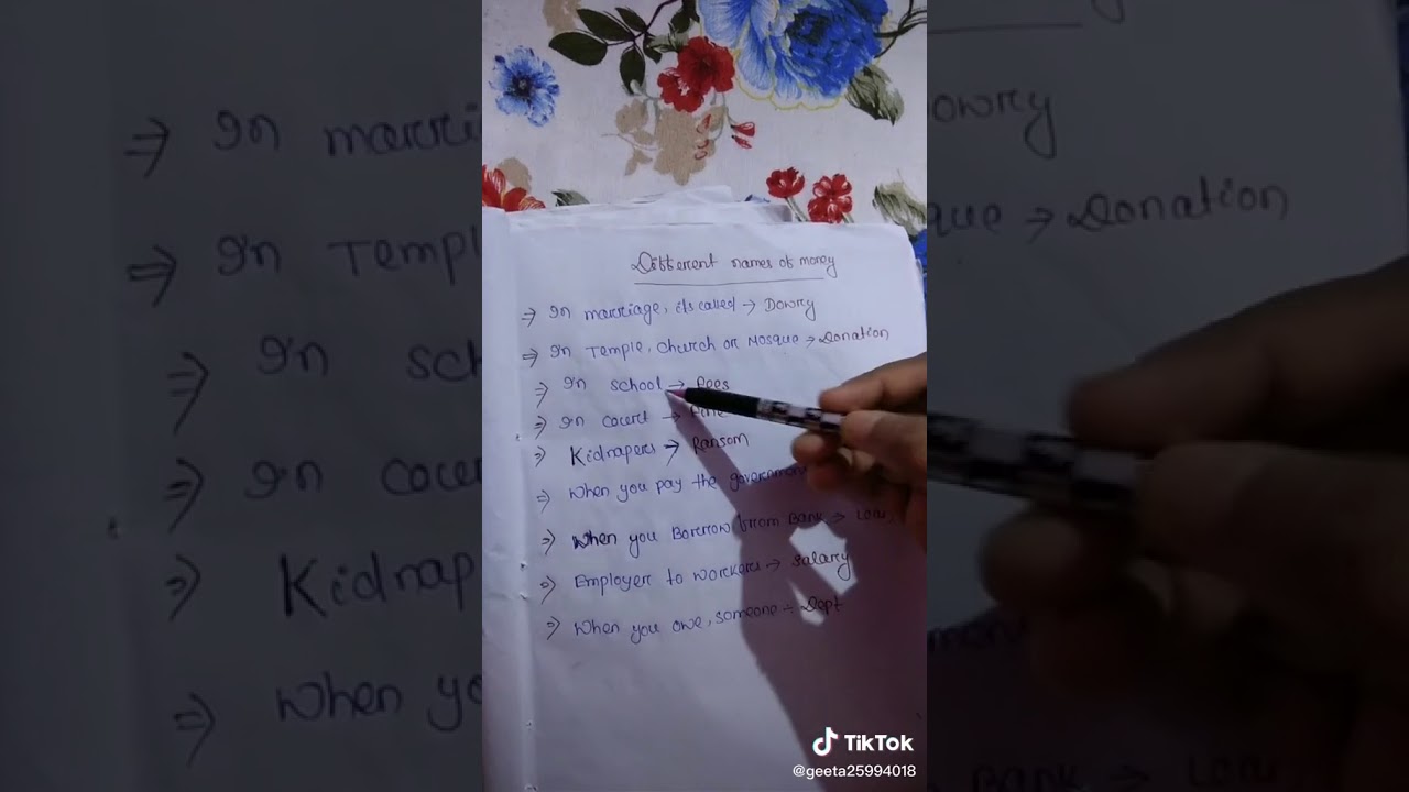 Different name of mony - YouTube