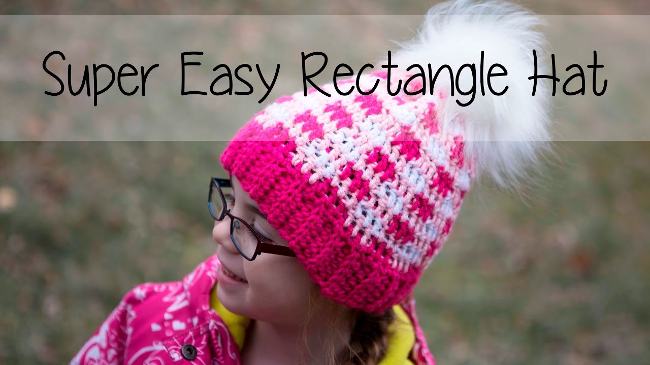 Super easy plaid rectangle hat - Baby to Adult size - YouTube