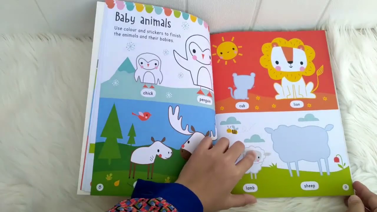 Animals Sticker Activity Book Big Stickers For Little Hands - YouTube