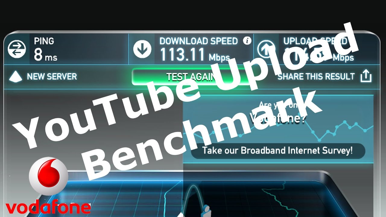 TV + NET + VOZ Vodafone 100/100mbps | YouTube Upload Benchmark - YouTube