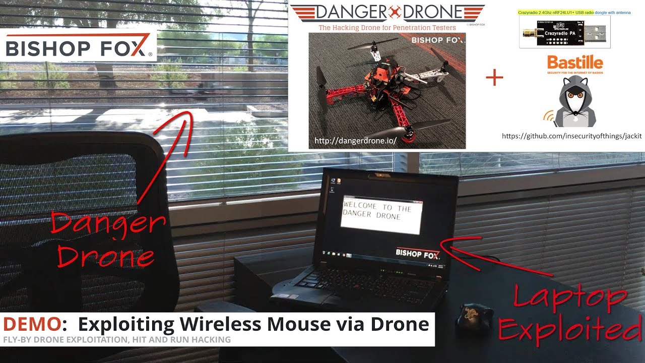 Drone Hacking: Wireless Mouse Flyby Hijack w DangerDrone from Bishop ...