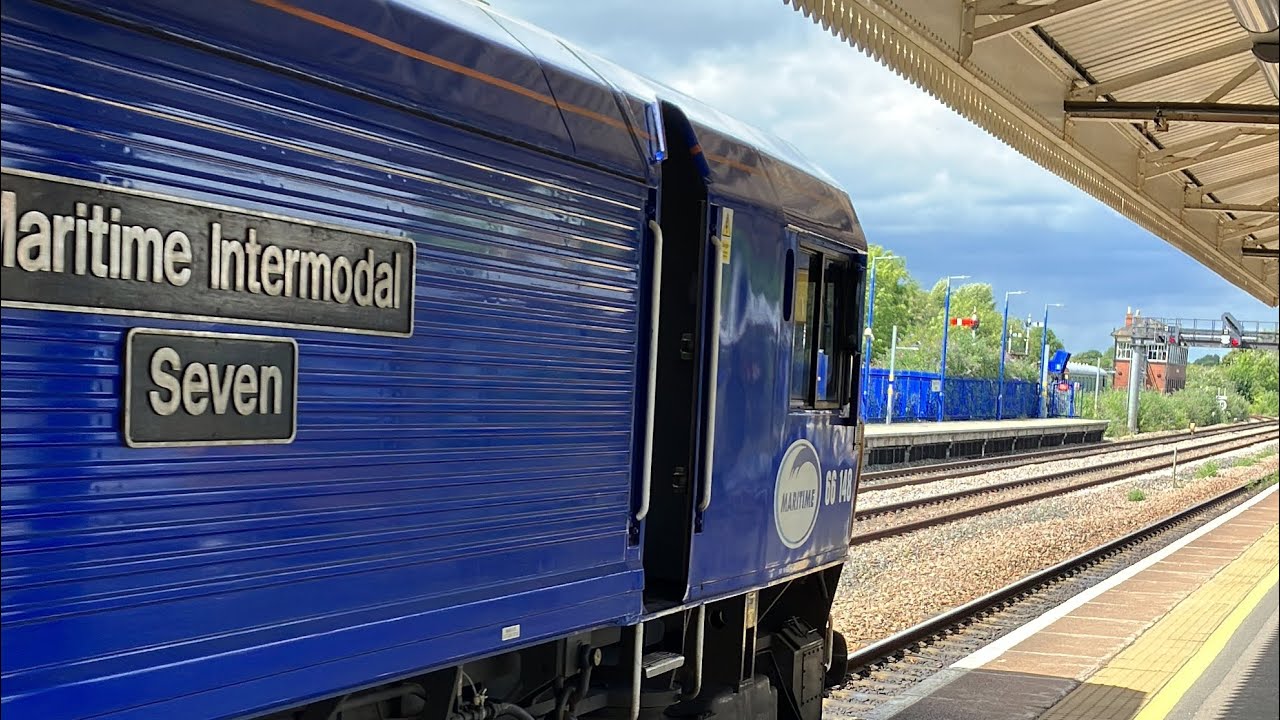 Maritime freight train at Princes Risborough - YouTube