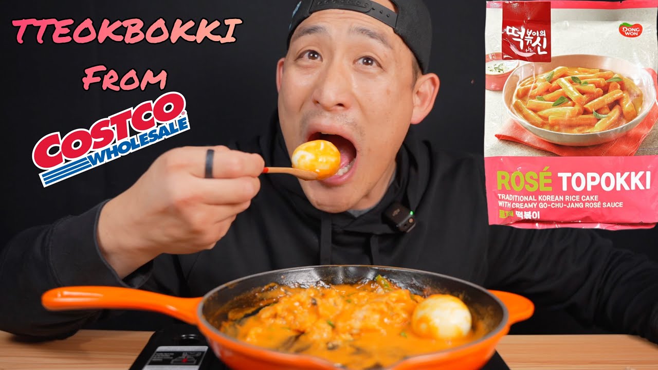 TTEOKBOKKI! Trying the Rose Tteokbiokki from Costco - YouTube