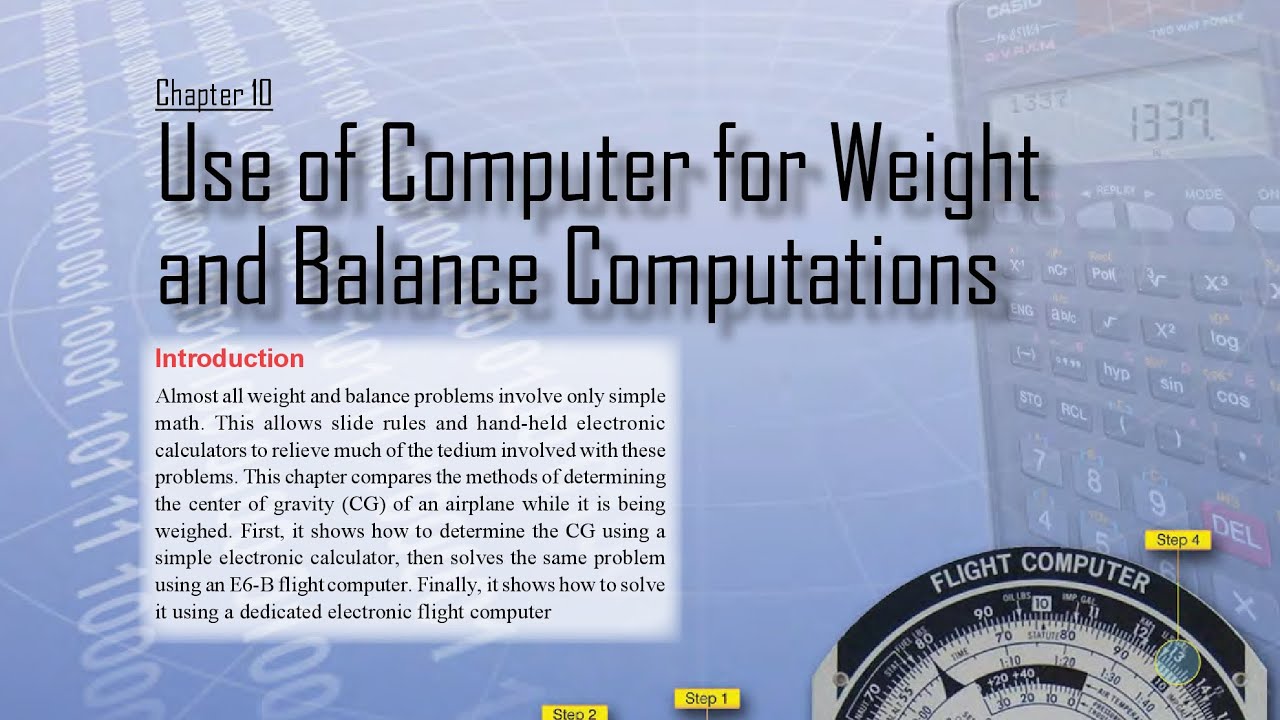 Ch. 10 Use of Computer for Weight & Balance Computations | Weight ...