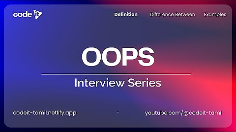 OOPS Interview Series | Definition and Real-Time Examples | Code it Tamil - YouTube
