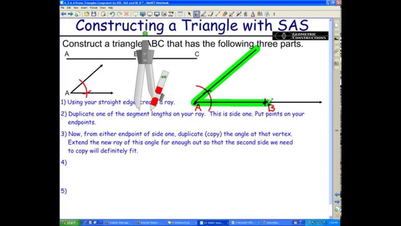 SAS Triangle Construction - YouTube