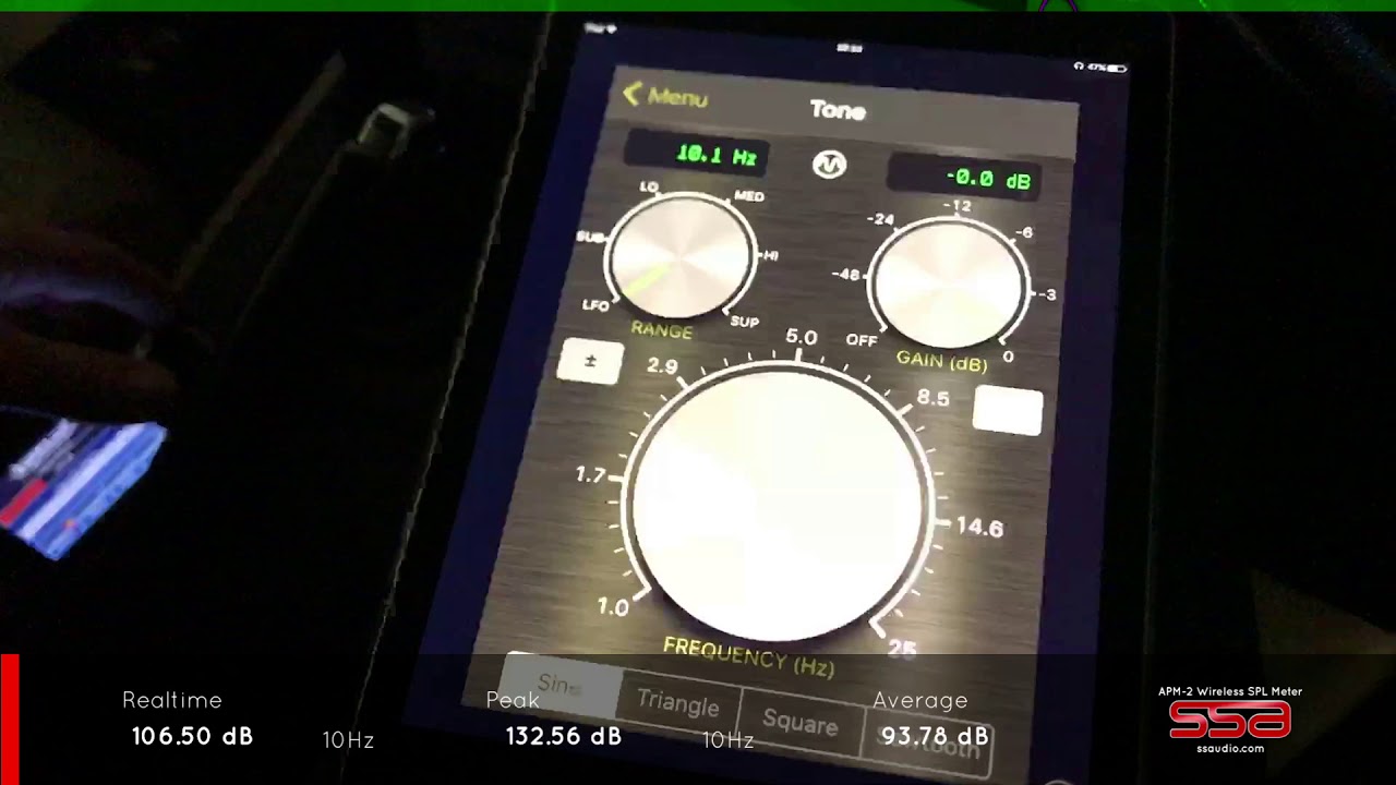 SSA Audio SPL meter - quick 10Hz test - YouTube